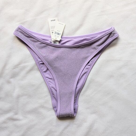 aerie | Swim | Aerie Shine Cheekiest Bikini Bottom Lilac Xs Glitter ...